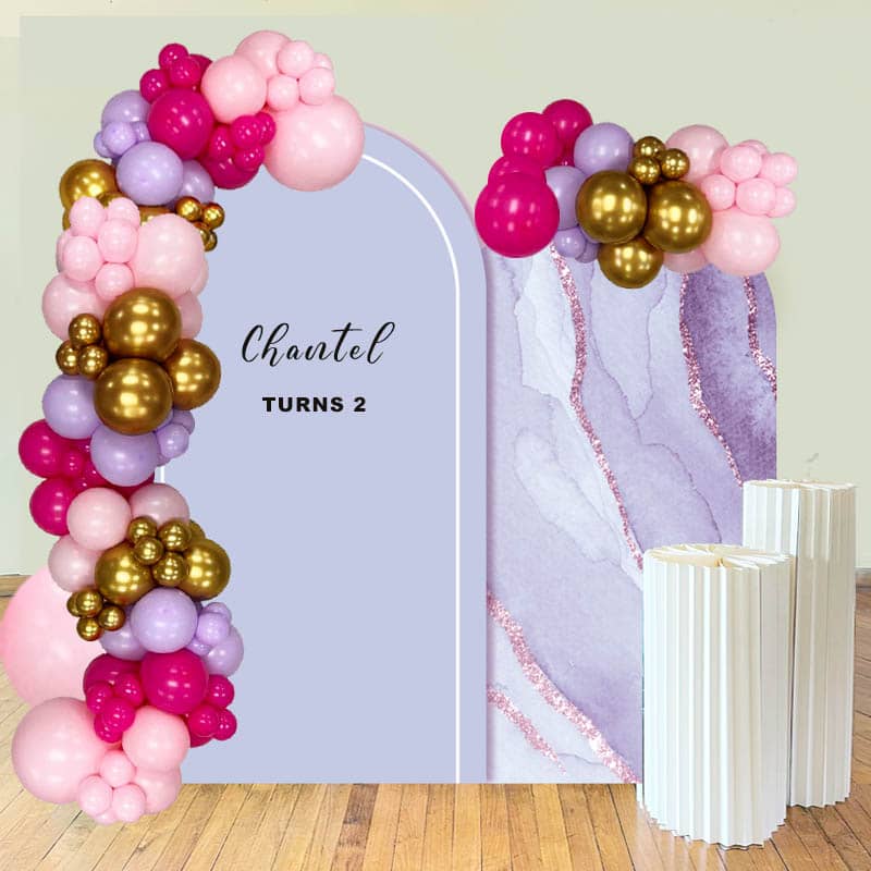 Party Duo Foam Board Arches Backdrop with Balloon Garland
