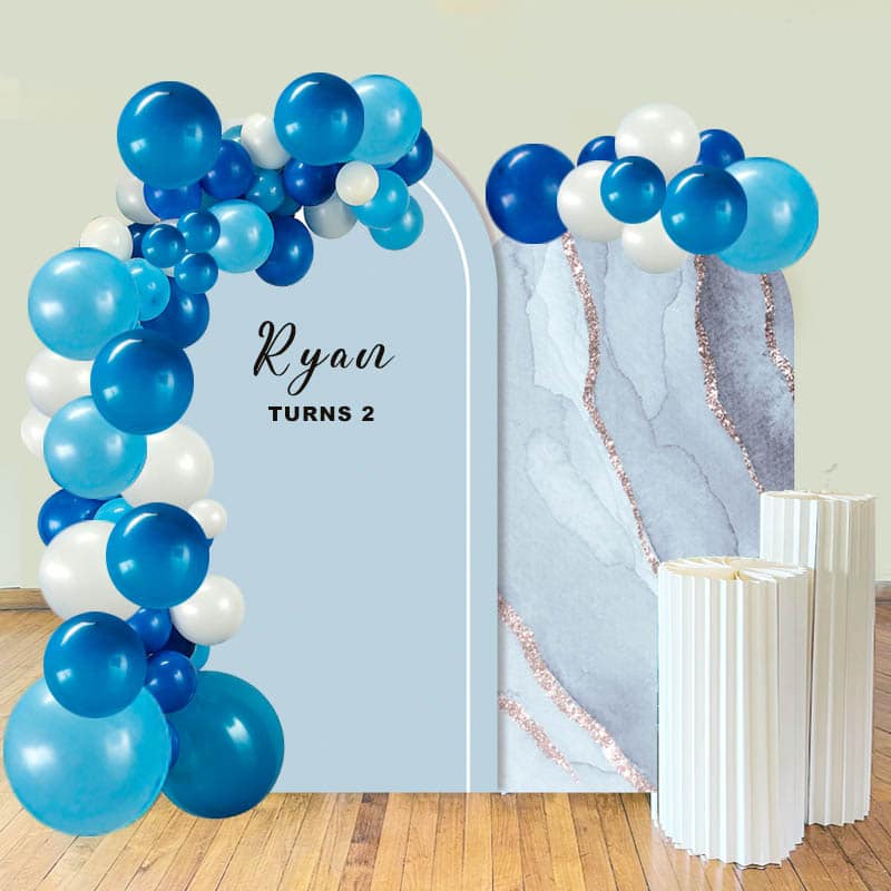 Party Duo Foam Board Arches Backdrop with Balloon Garland